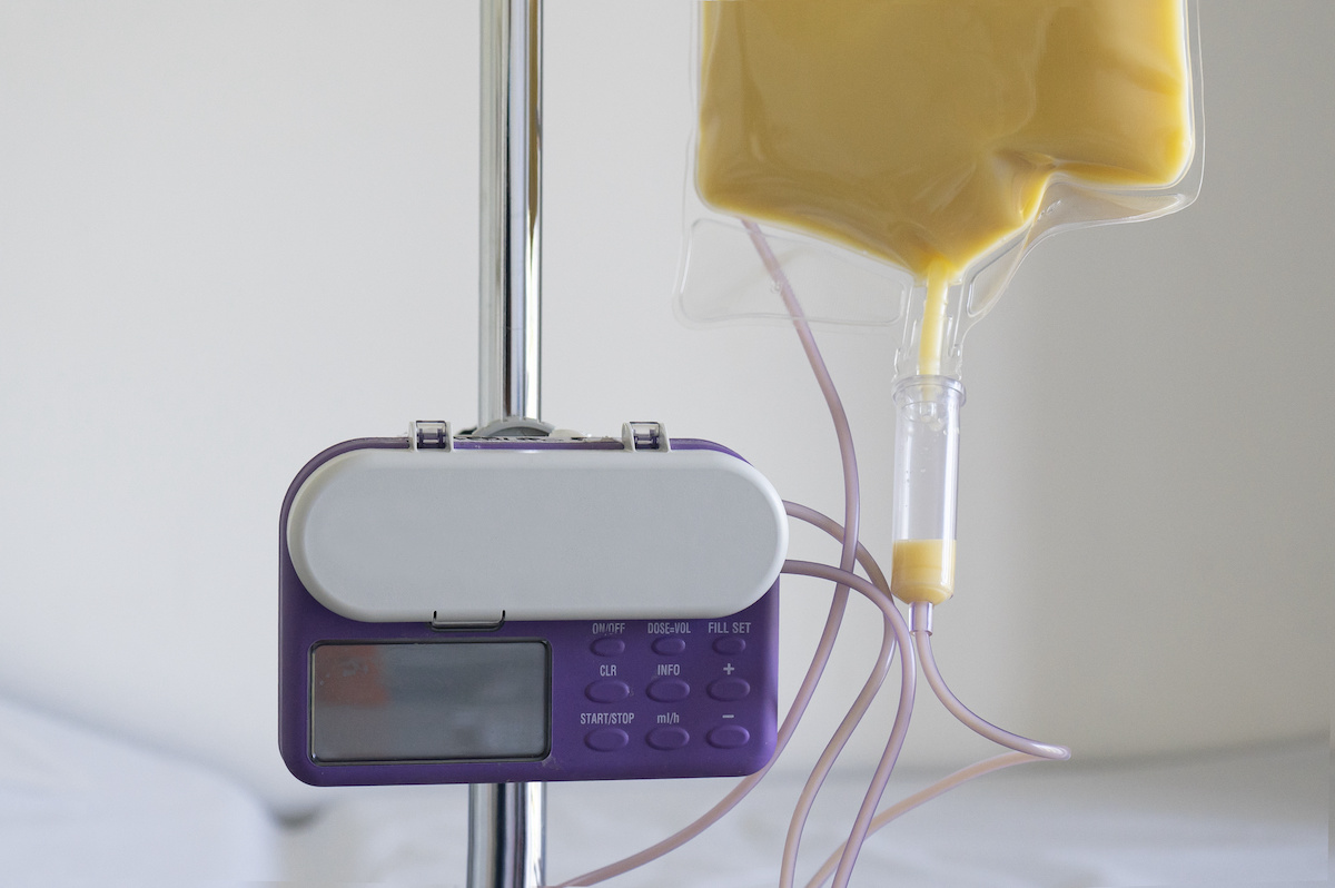 Feeding Pump medical device purple color to supplement nutrition liquid ...